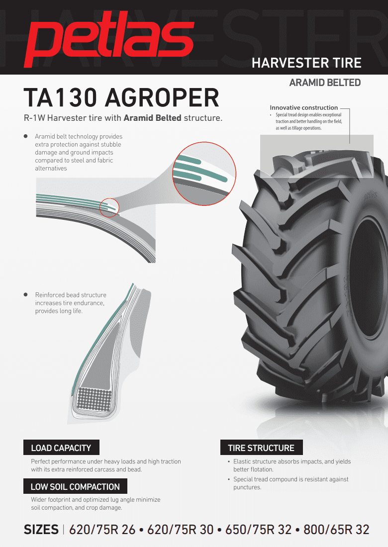 AGROPER TA130 | AGR Tires | Tractor | Petlas Truck Of Trust