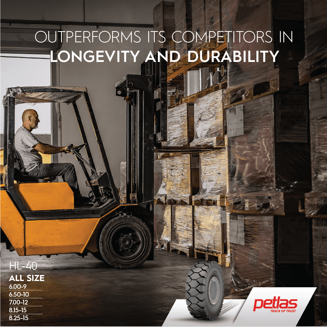 HL40 | Forklift Tyres | Pneumatic Tires | Petlas Truck Of Trust