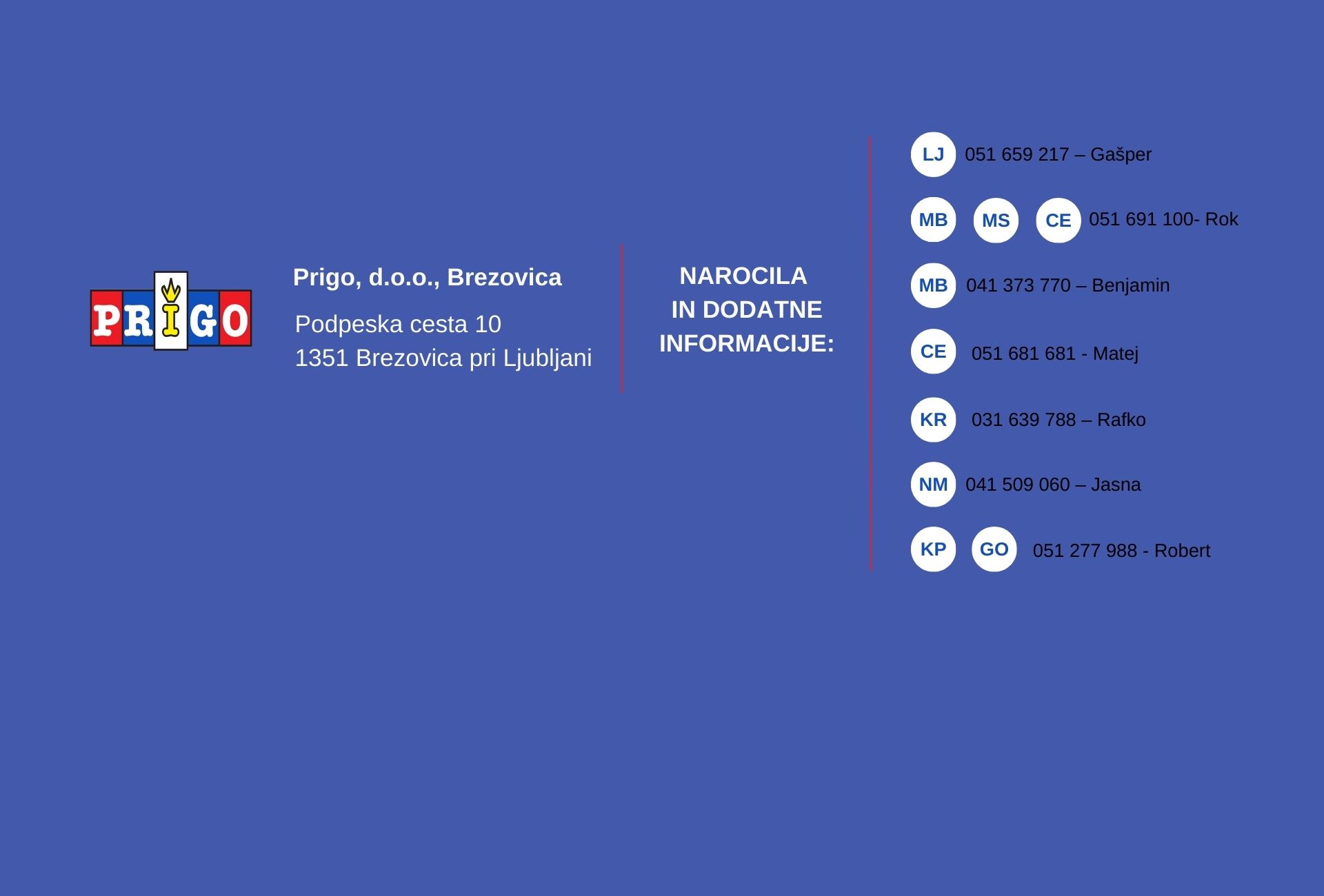 Prigo Contacts | Petlas Truck Of Trust